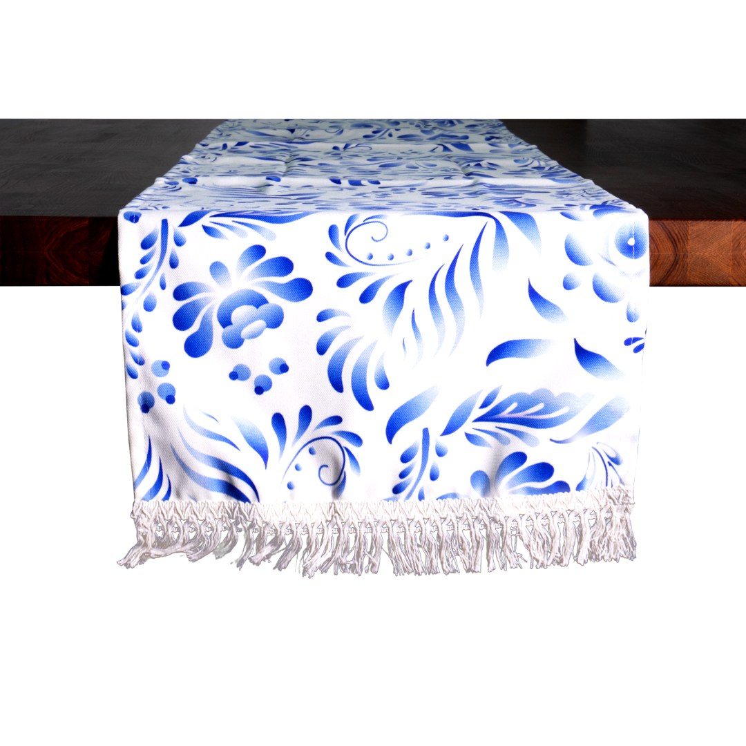 Blue Nature Table Runner |Eleven Deco